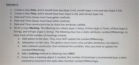 Solved Exercise A Create A Class Date And It Should Chegg