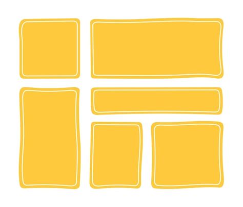 Premium Vector Hand Drawn Rectangular Text Boxes Set Yellow Quote