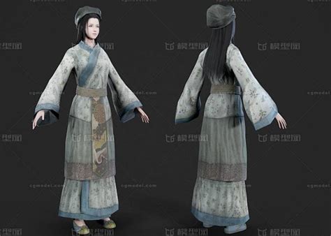 Pbr 古代家庭妇女 丫鬟 古装美女 女人 年轻女性 年轻农妇 妇人 汉服