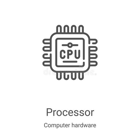 Computer Processor Icon Technology Symbol Simple Style Stock Vector Illustration Of Macro