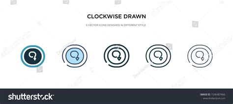 Clockwise Drawn Arrow Icon Different Style Vector De Stock Libre De