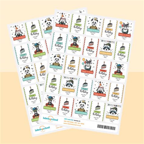 T Labels 50 Personalised Labels Labels4school Labels4school