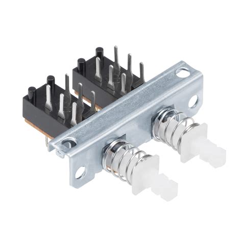 Uxcell Interlock Push Button Switch Piano Type DPDT Pin Row Amazon Com Industrial Scientific