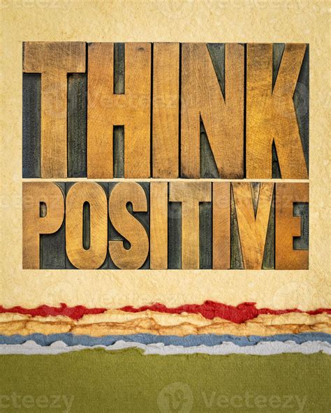 Think Positive Word Abstract In Vintage Letterpress Wood Type Blocks
