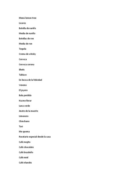 Menú Lemon Tree Pdf