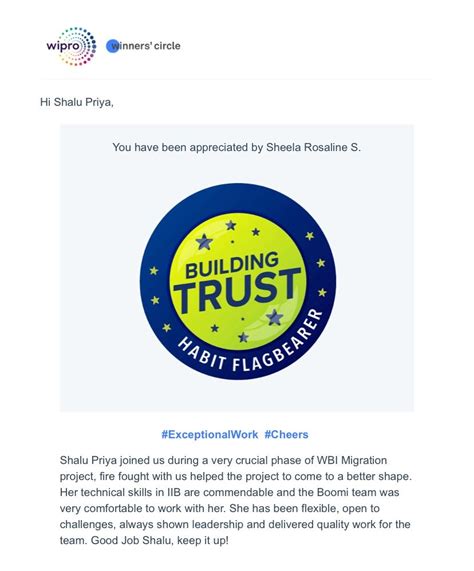 Shalu Priya On Linkedin 2024success Badgeachievement Badge Wipro