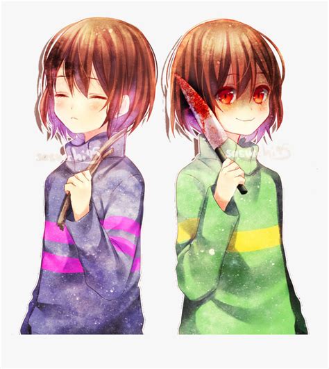 Frisk Chara Charisk Undertalesans Drawed Sasucchi Png Undertale Sans Frisk And Chara