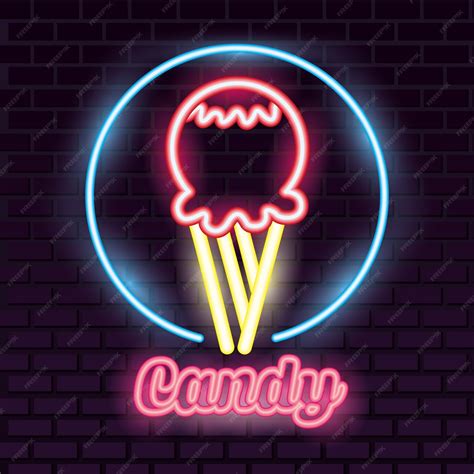 Free Vector Sweet Candy Neon