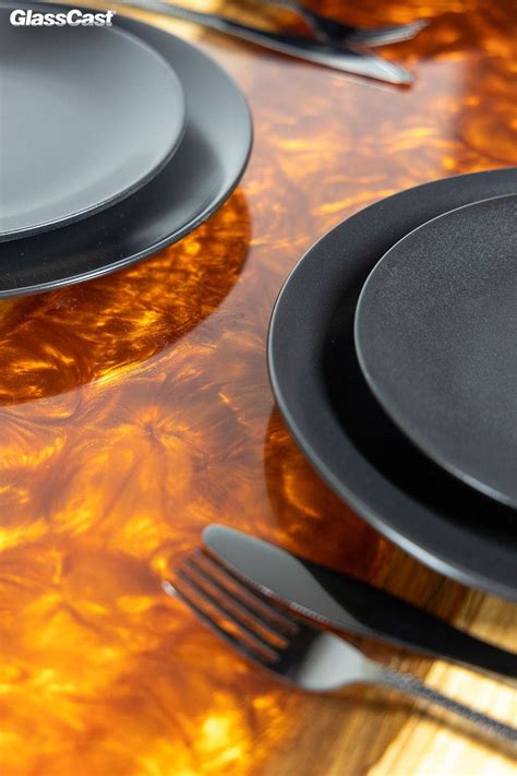 Copper Resin And Elm Table Glasscast