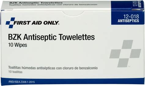 First Aid Only 12 018 Benzalkonium Chloride Wipes