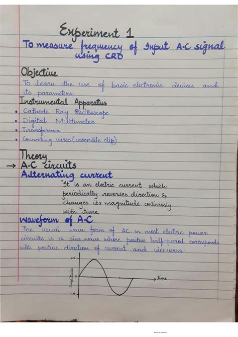 Solution Thoroughly Explained Lab Report On How To Measure Frequency Of Input Signal Using Cro
