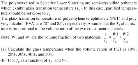 Solved The Polymers Used In Selective Laser Sintering Are