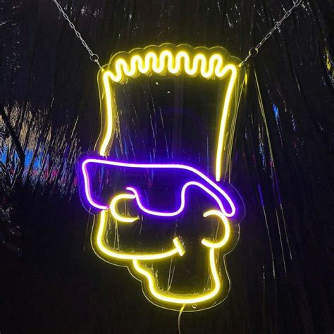 Bart Simpson Neon Sign The Simpsons Neon Sign Neon Sign Led Neon