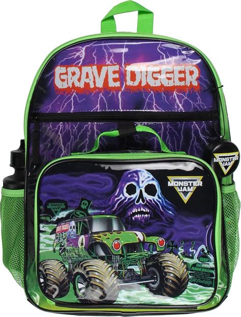 Grave Digger Monster Truck Backpack Monster Jam 2pk Assorted Toys