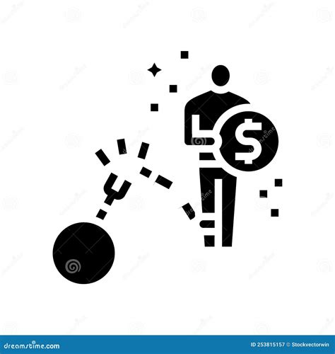 Self Sufficiency Financial Freedom Glyph Icon Vector Illustration Stock