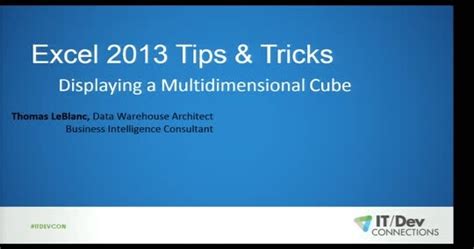 excel 2013 tips and tricks for displaying a multidimensional cube