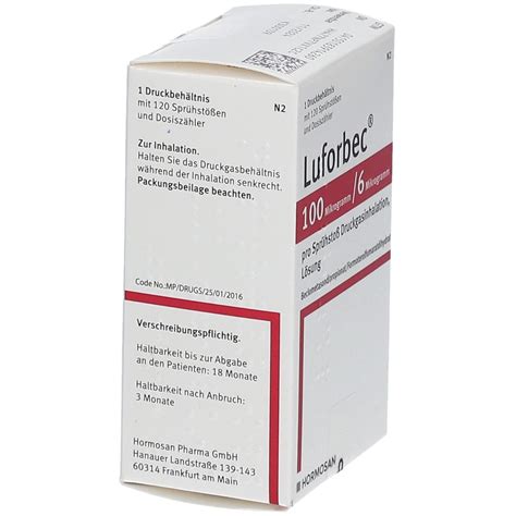 Luforbec 100 µg6 µg 120 Hub Dosieraerosol 1 St Mit Dem E Rezept Kaufen