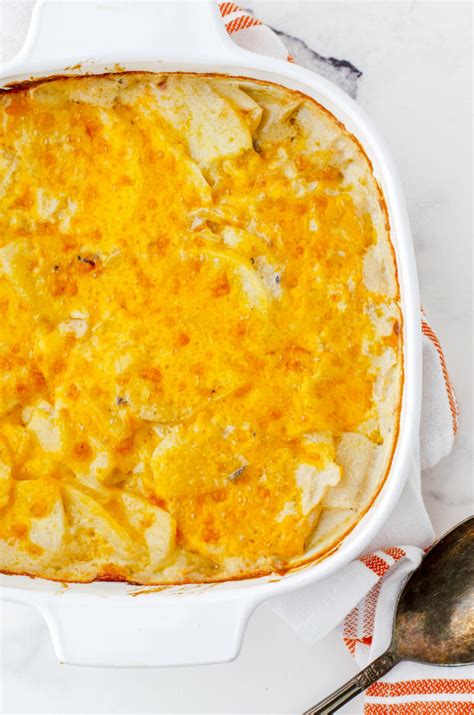 Scalloped Potatoes With Cream Of Mushroom Soup Easy Cheesy Recipe