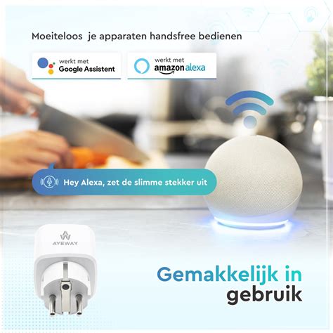 AyeWay Slimme Stekker Met Energiemeter Smart Plug WiFi Stopcontact