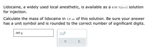 Solved Lidocaine A Widely Used Local Anesthetic Is