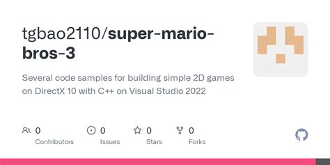 Github Tgbao Super Mario Bros Several Code Samples For Building Simple D Games On