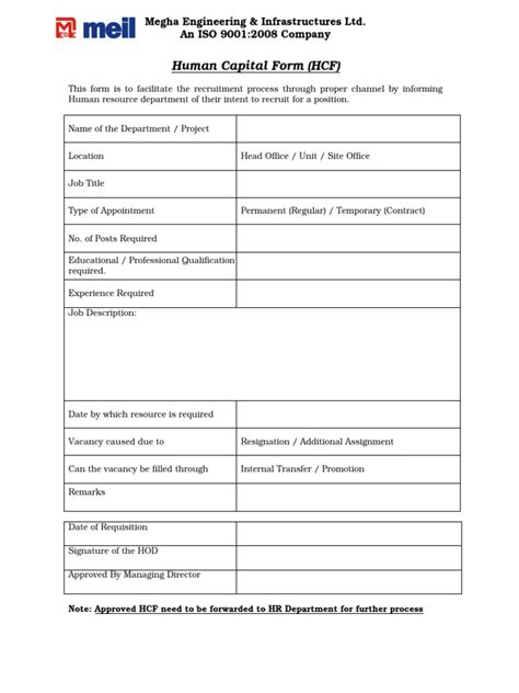 Human Capital Form Pdf