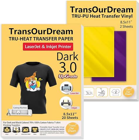 Transourdream Iron On Heat Transfer Paper For Dark Fabric