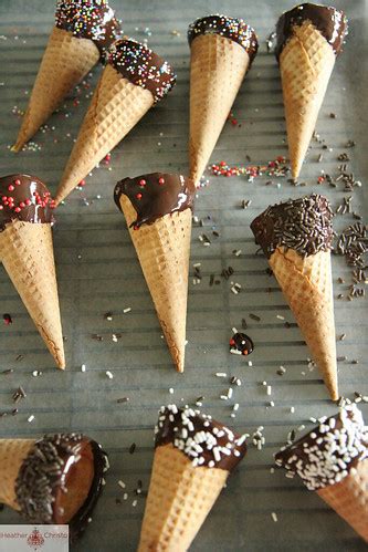 Chocolate Dipped Ice Cream Cones Heather Christo