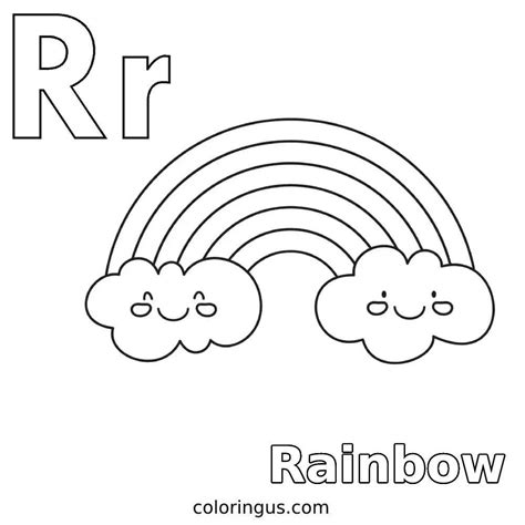 R For Rainbow Coloring Page Free Printable Pdf