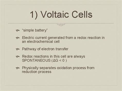Electrochemistry Introduction Voltaic Cells Electrochemical Cell