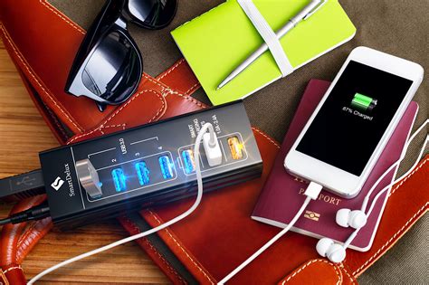 Port Aluminum USB Hub Black SmartDelux