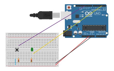 Circuit design FUNCIONAMIENTO DEL PUSH BUTTON - Tinkercad