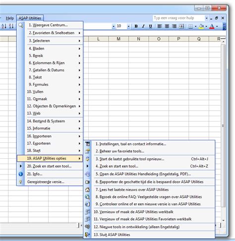 ASAP Utilities Opties Utilities Bijschrijving Van De Excel Tools In ASAP Utilities