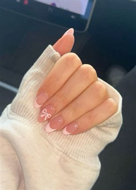 Summer Nail Inspo Bows In 2024 Blush Nails Pretty Nails Summery Nails