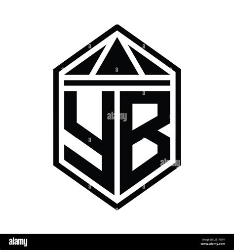 Yb Letter Logo Monogram Simple Hexagon Shield Shape With Triangle Crown Isolated Style Design