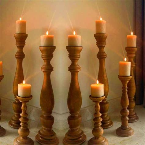 جاشمعی زیبا؛ پایه بلند کریستالی چوبی برنزی برنجی Candle آراد برندینگ