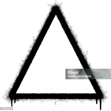 스프레이 페인티드 그래피티 삼각형 아이콘 흰색 배경으로 격리된 스프레이 그래피티 삼각형 아이콘은 흰색 위에 검은색으로 스프레이를 뿌립니다 벡터 그림입니다 개념에 대한 스톡
