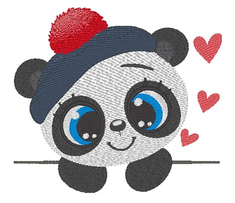 Adorable Panda Machine Embroidery Designs In 2 Sizes Instant Download