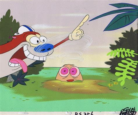 Ren And Stimpy Original Production Cel Cell Art Fake Dad Kowalski 1990s