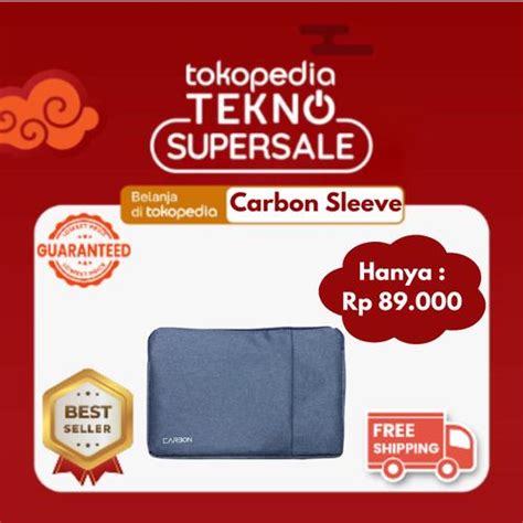 Promo Carbon Sleeve Case Tas Laptop Softcase Inch Waterproof Space Gray Inch