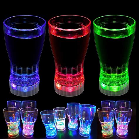3 Pcs Flash Light Up Drinking Cups Automatic Water Activated Led Glow