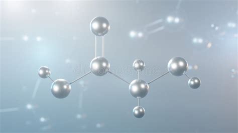 Glycolic Acid Molecular Structure 3d Model Molecule Hydroxyacetic Acid Structural Chemical