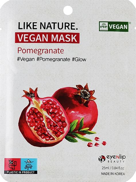 Eyenlip Like Nature Vegan Mask Pomegranate - Тканевая маска для лица с ...