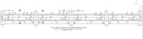 Beam Elevation And Reinforcement Detail Cad Drawing In Dwg File