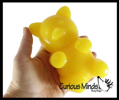 Large Sticky Mochi Gummy Bear Large Solid Squishy Sensory Fidget Toy Curious Minds Busy Bags