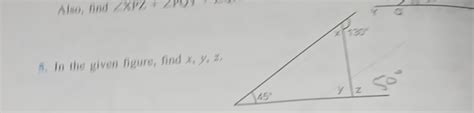f. In the given figure, find x,y,z, | Filo