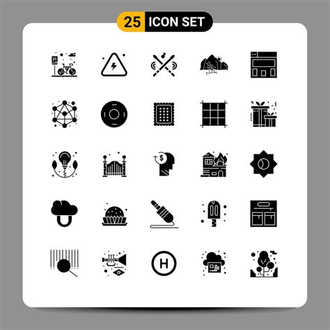Set Of 25 Modern Ui Icons Symbols Signs For Tree Nature Science