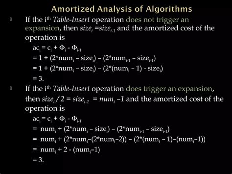 amortized analysis of algorithms ppt