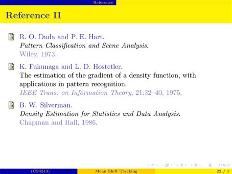 Meanshift Tracking Presentation Pdf