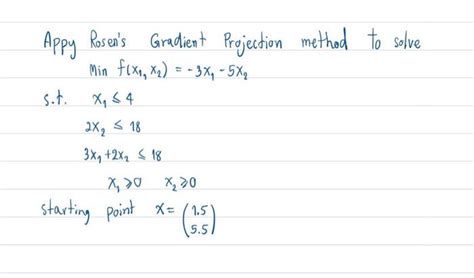 Solved Appy Rosens Gradient Projection Method To Solve